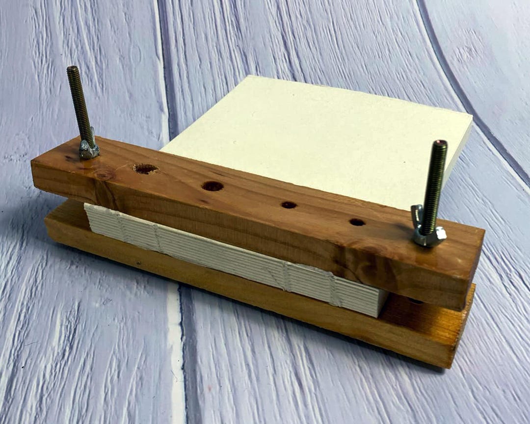 Book Spine Binding Press, Wood Bars Screw Compression, 14cm, 5.5 Inches ...