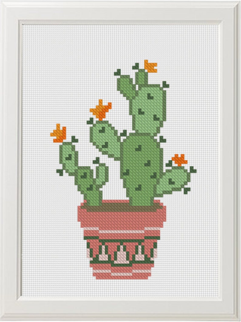 Cactus cross stitch Pattern PDF Modern cross stitch set 3 | Etsy