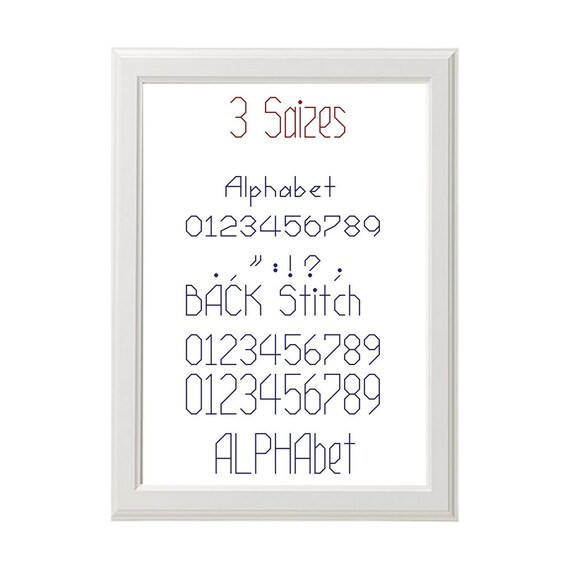 Back Stitch Alphabet 3 sizes Alphabet Cross Stitch Pattern | Etsy