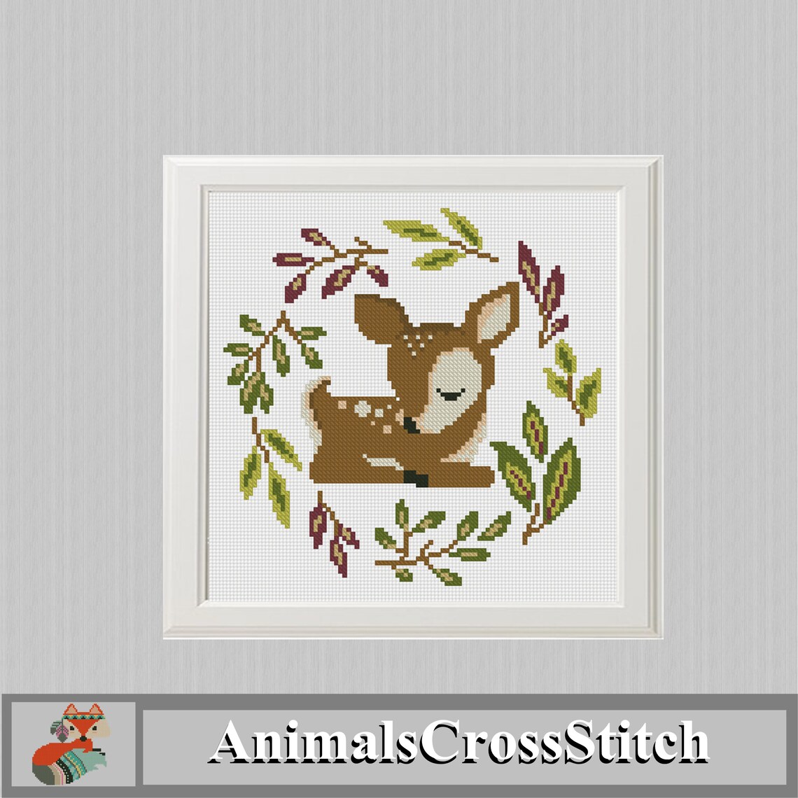 Woodland animals Cross stitch pattern set of 5 Forest Animals | Etsy