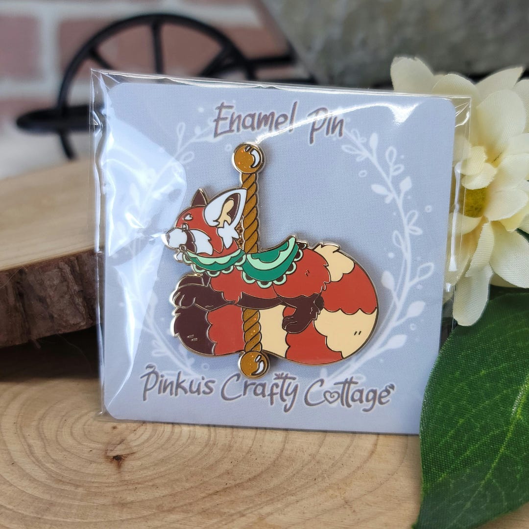 Carousel Red Panda Pin - Etsy