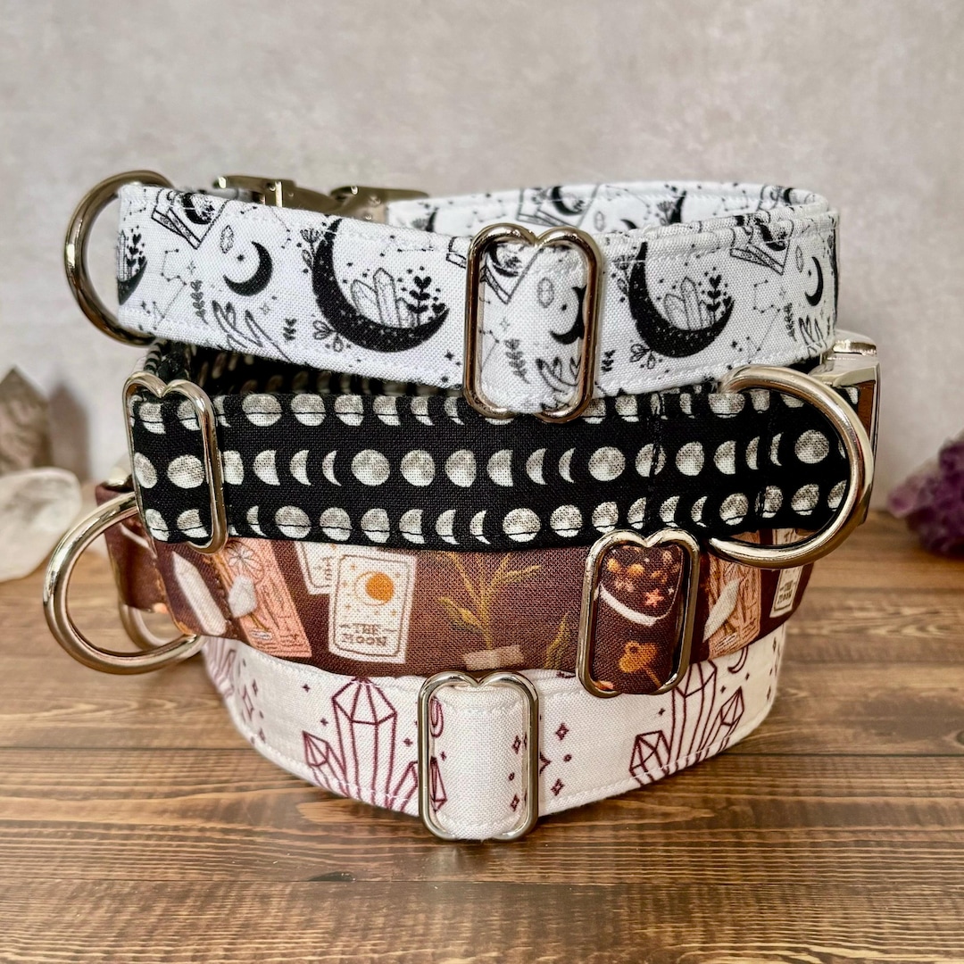 Witchy Moon Phases Dog or Cat Collar: Wiccan Magic, Tarot Crystals - Etsy