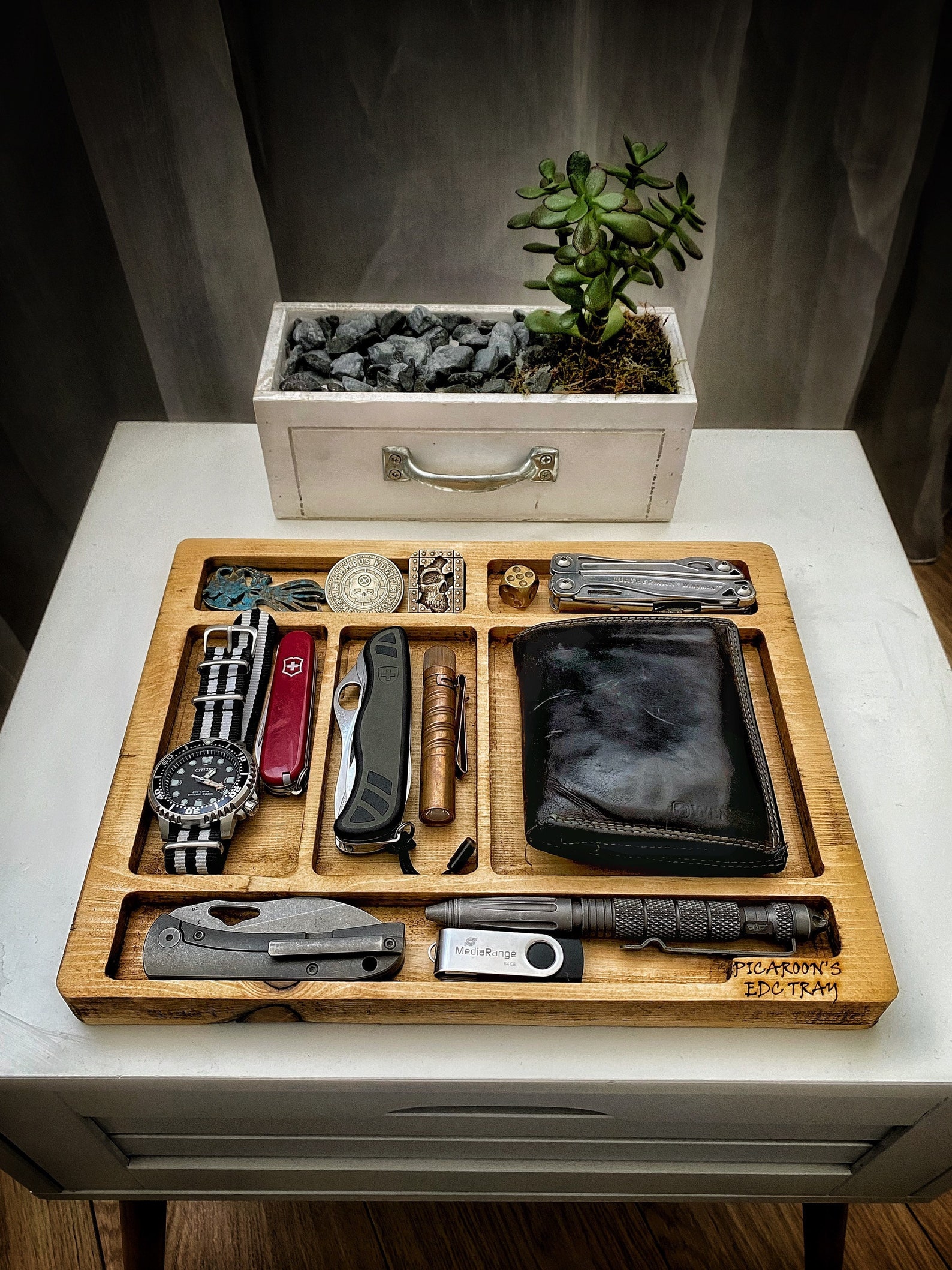 EDC Dump Tray - Wood and Steel Valet for Your Edc Items - by Picaroon ...