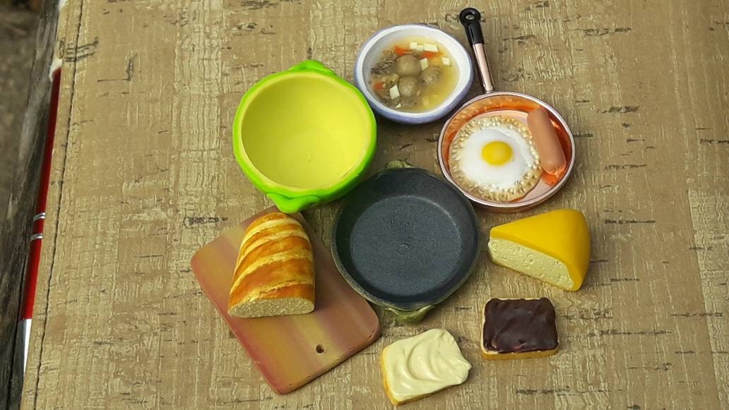 Polymer Clay Dinner Food Big Set for Plays With Dolls and Doll House ...