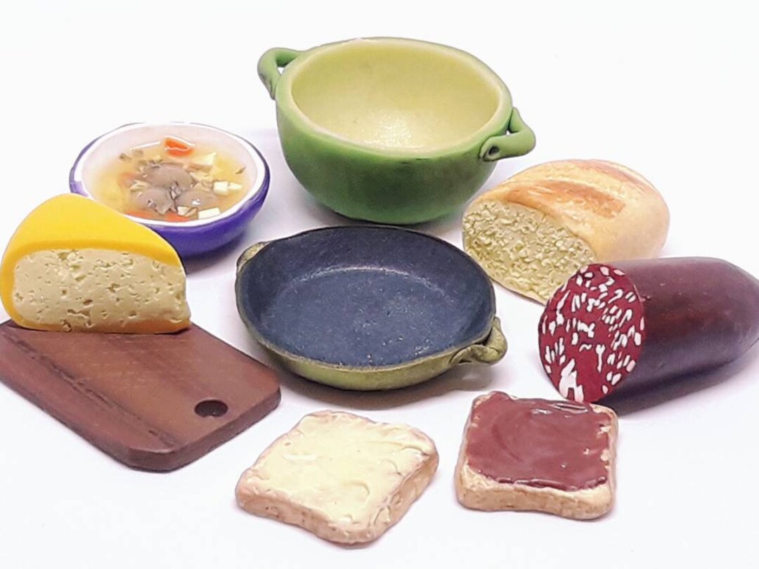 Polymer Clay Dinner Food Big Set for Plays With Dolls and Doll House ...