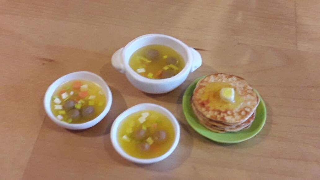 Polymer Clay Dinner Food Set (variant B) for Plays With Dolls and Doll ...