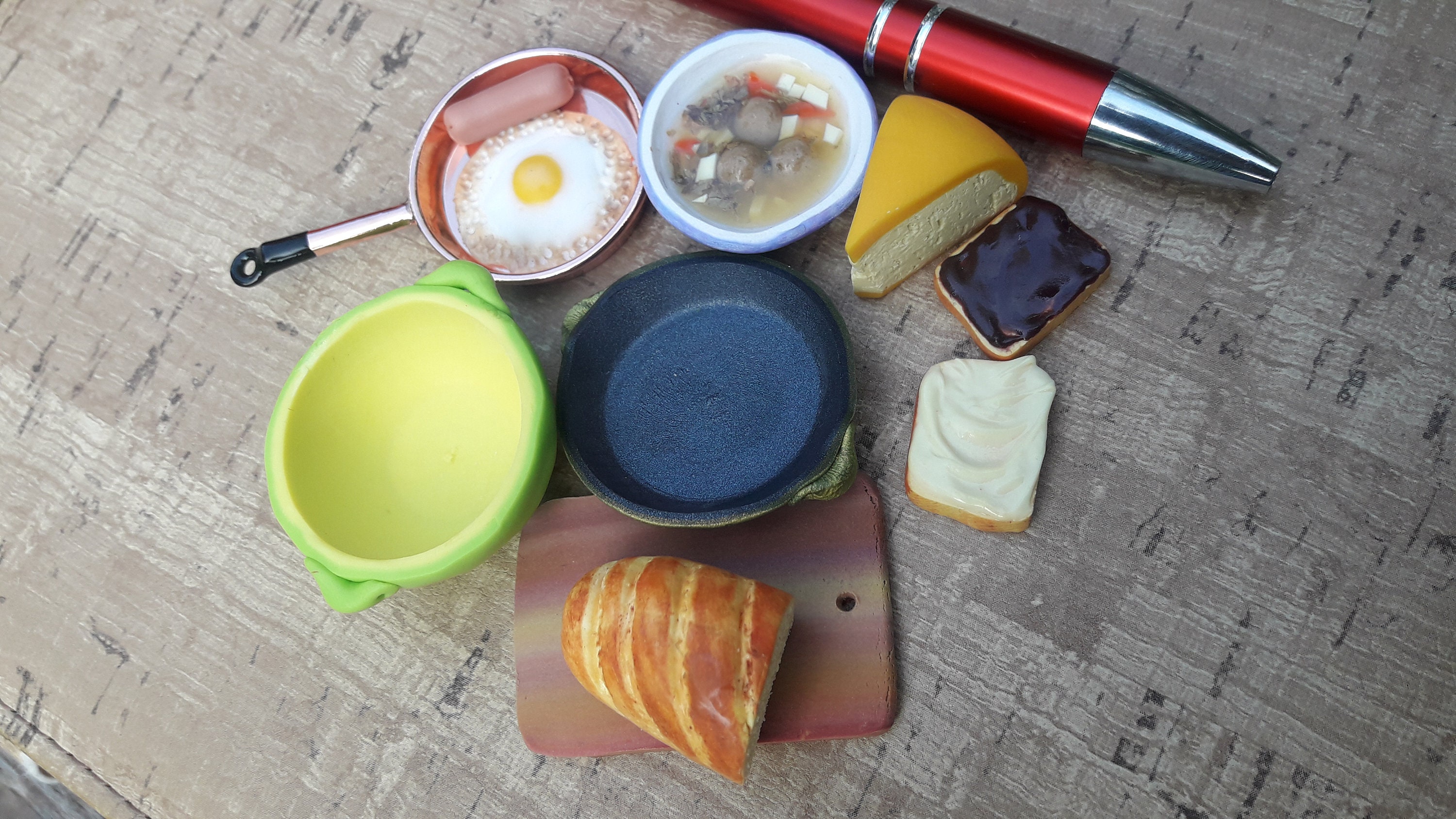 Polymer Clay Dinner Food Big Set for Plays With Dolls and Doll House ...