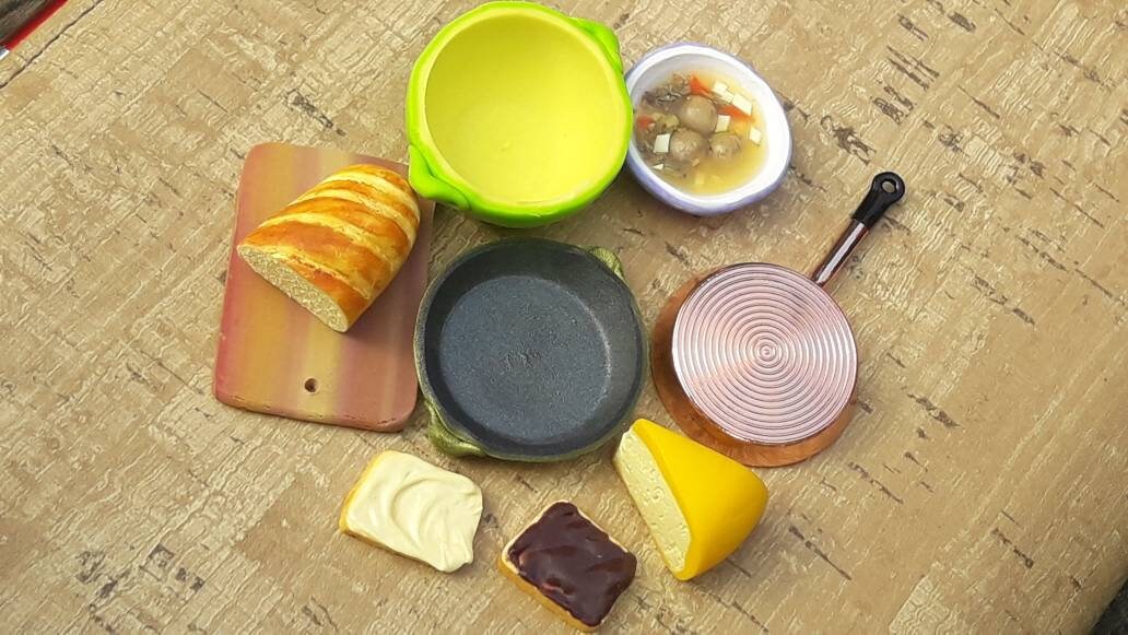 Polymer Clay Dinner Food Big Set for Plays With Dolls and Doll House ...