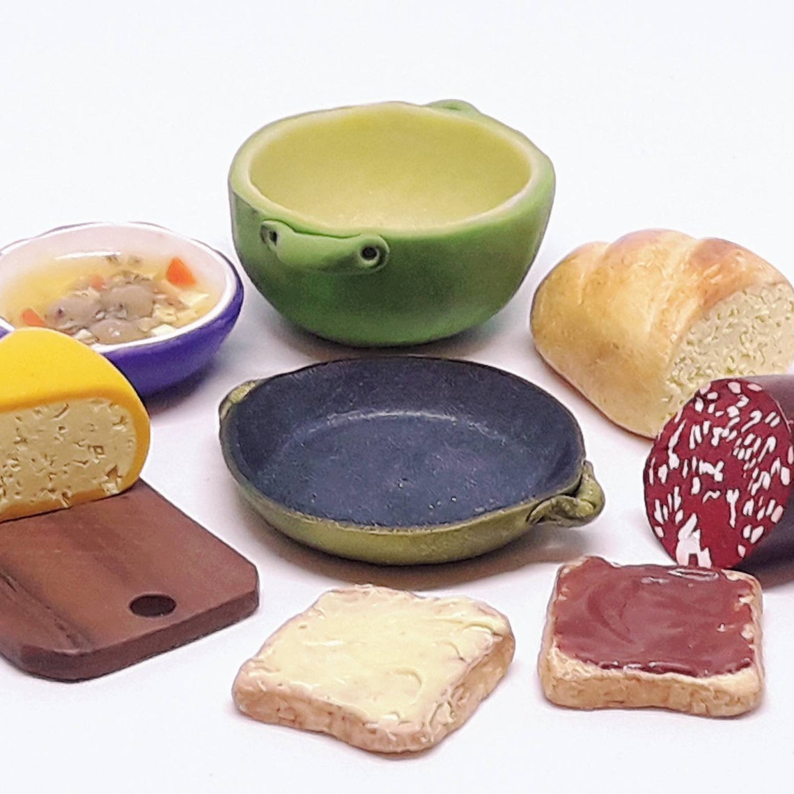 Polymer Clay Dinner Food Big Set for Plays With Dolls and Doll House ...