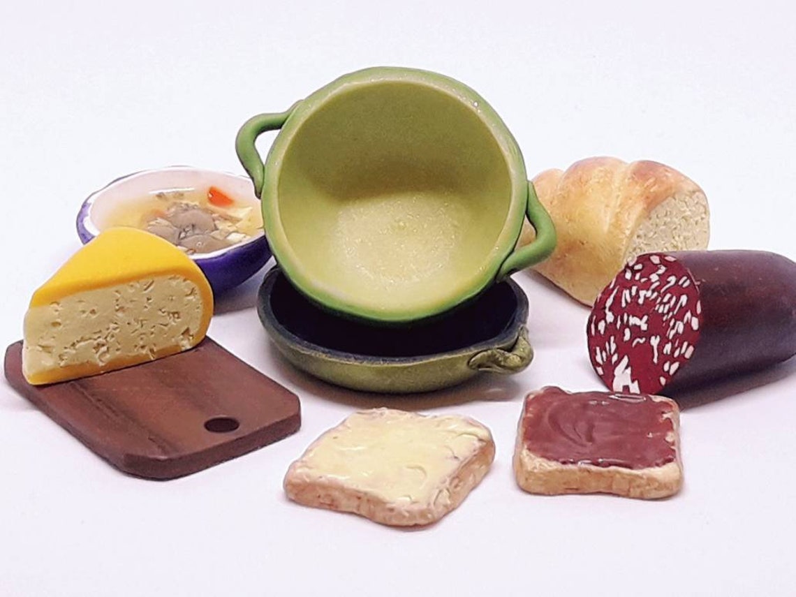 Polymer Clay Dinner Food Big Set for Plays With Dolls and Doll House ...