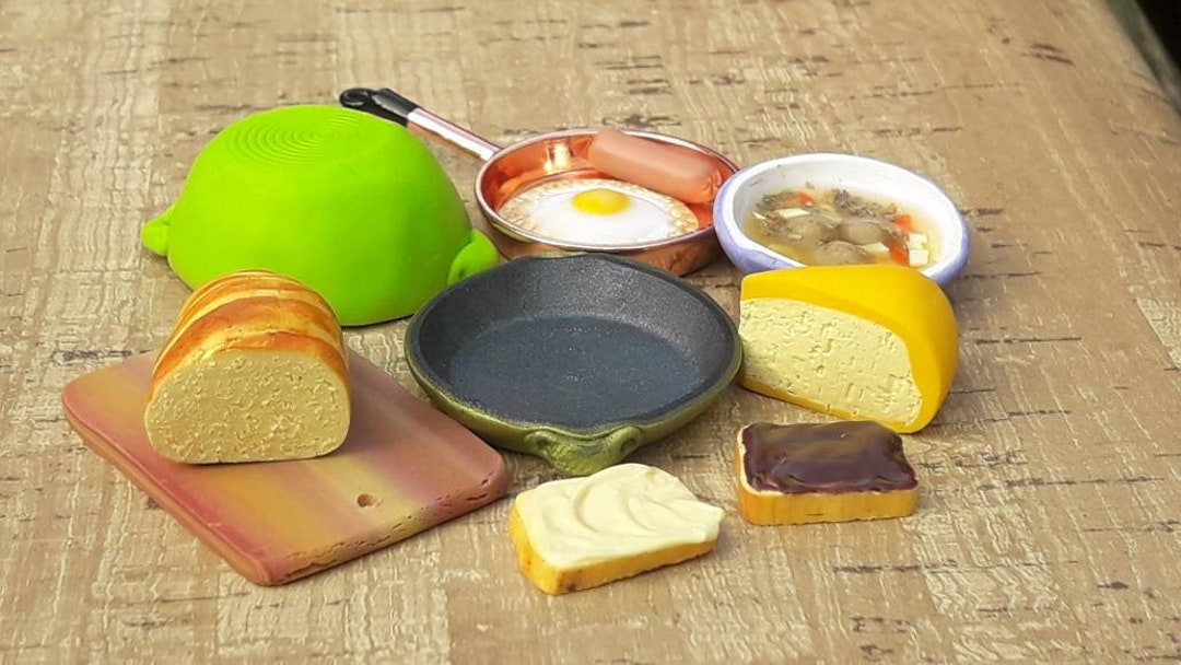 Polymer Clay Dinner Food Big Set for Plays With Dolls and Doll House ...