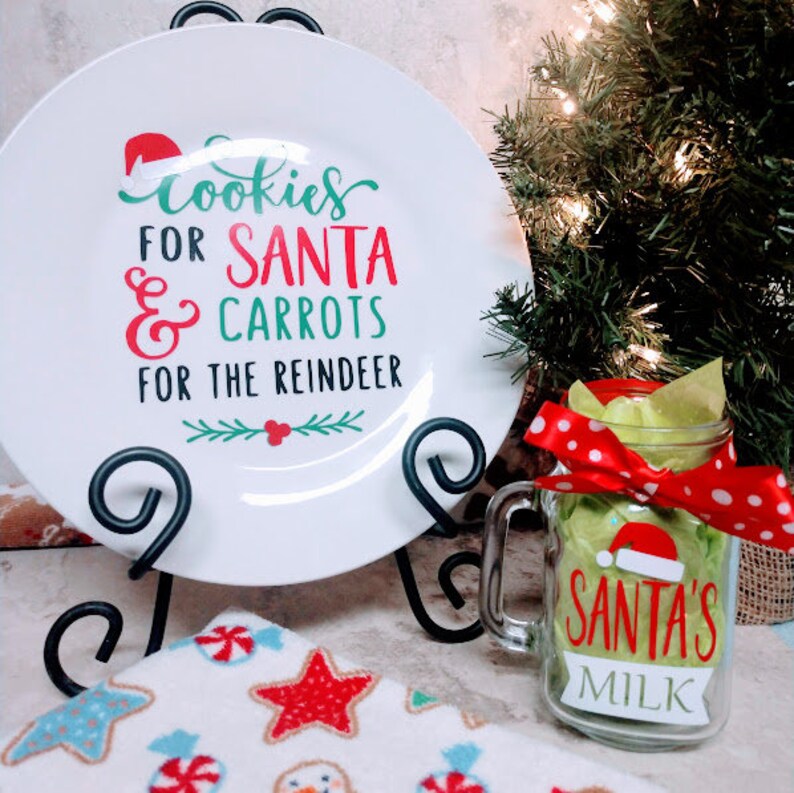 Santa Cookie Plate Set - Milk for Santa Mug - Cookies for Santa Plate ...