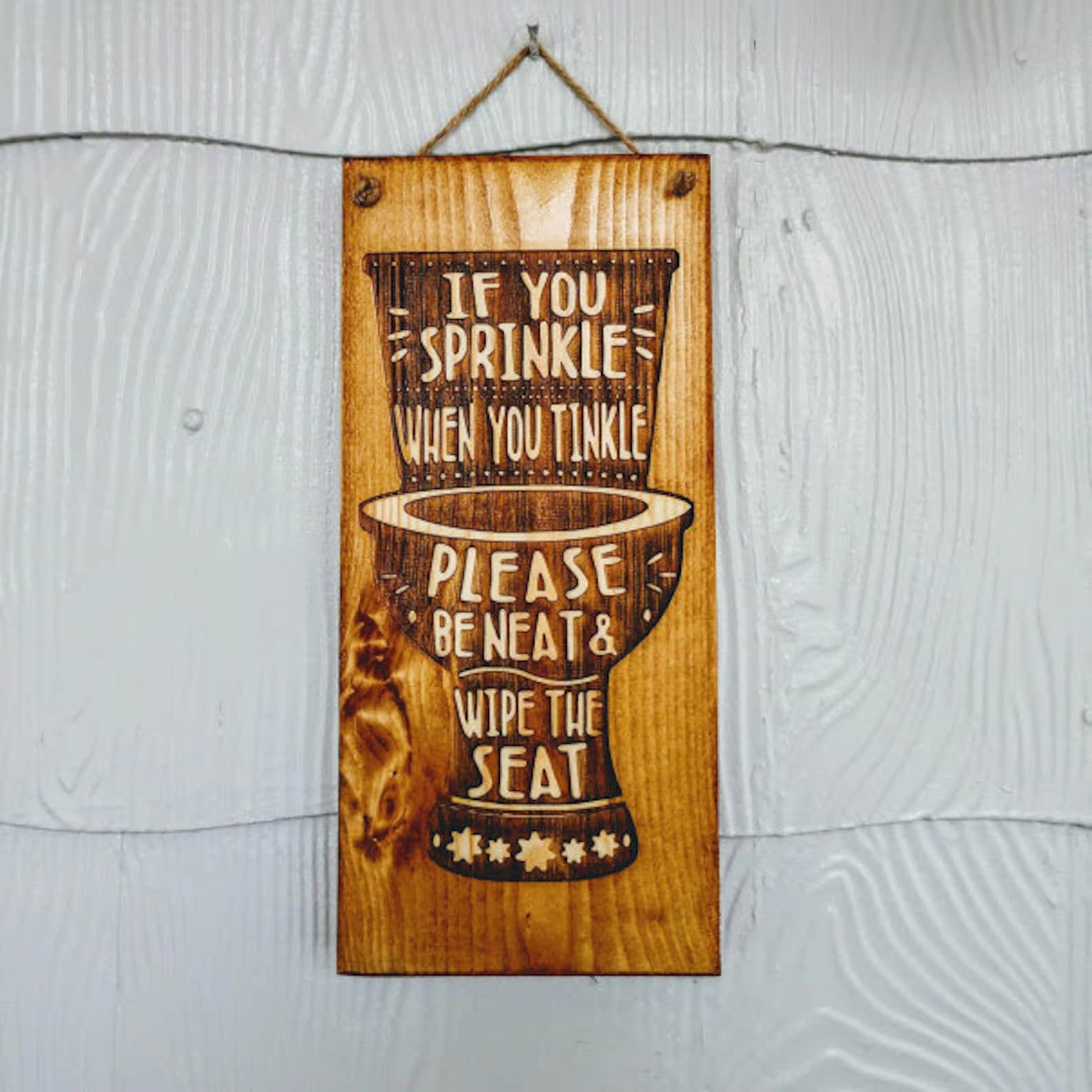 If You Sprinkle When You Tinkle Sign | Funny Bathroom Wall Decor ...