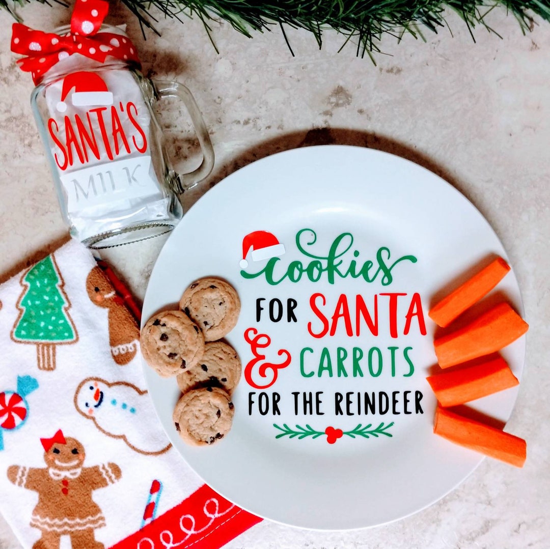 Santa Cookie Plate Set - Milk for Santa Mug - Cookies for Santa Plate ...
