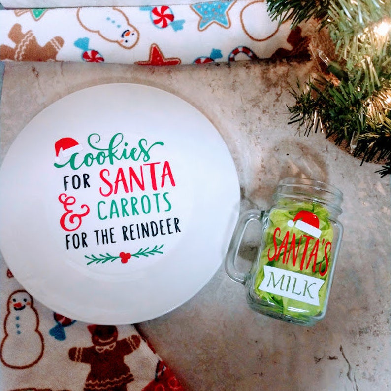 Santa Cookie Plate Set - Milk for Santa Mug - Cookies for Santa Plate ...