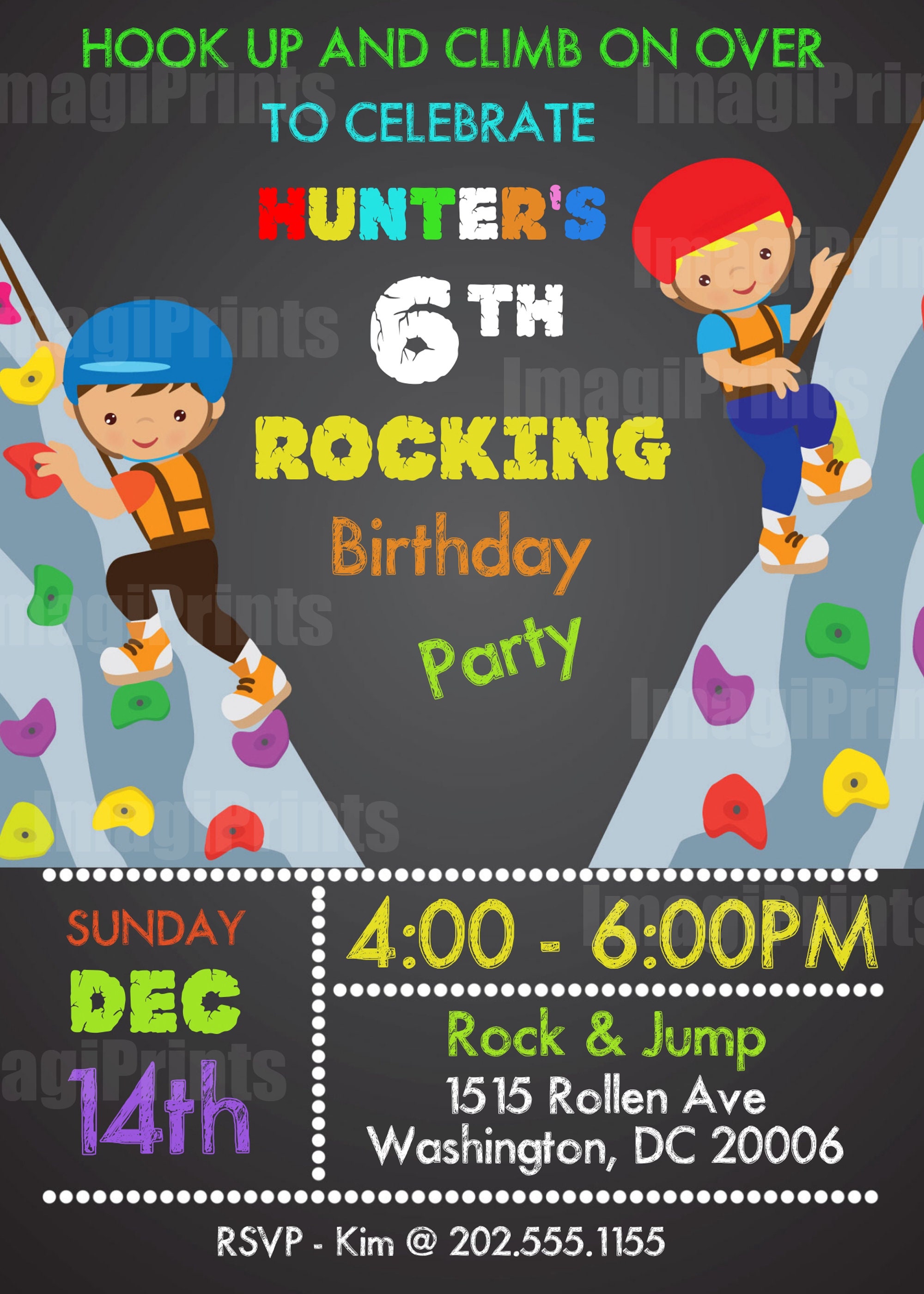 Editable Rock Climbing Theme Party Customized Birthday - Etsy