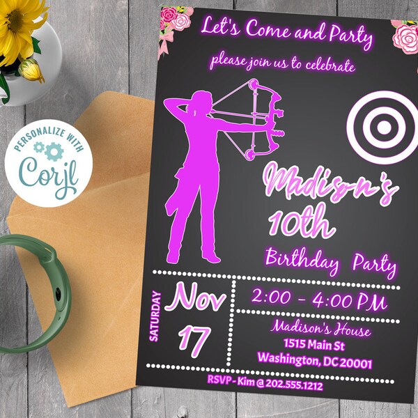 Archery Invitation - Etsy