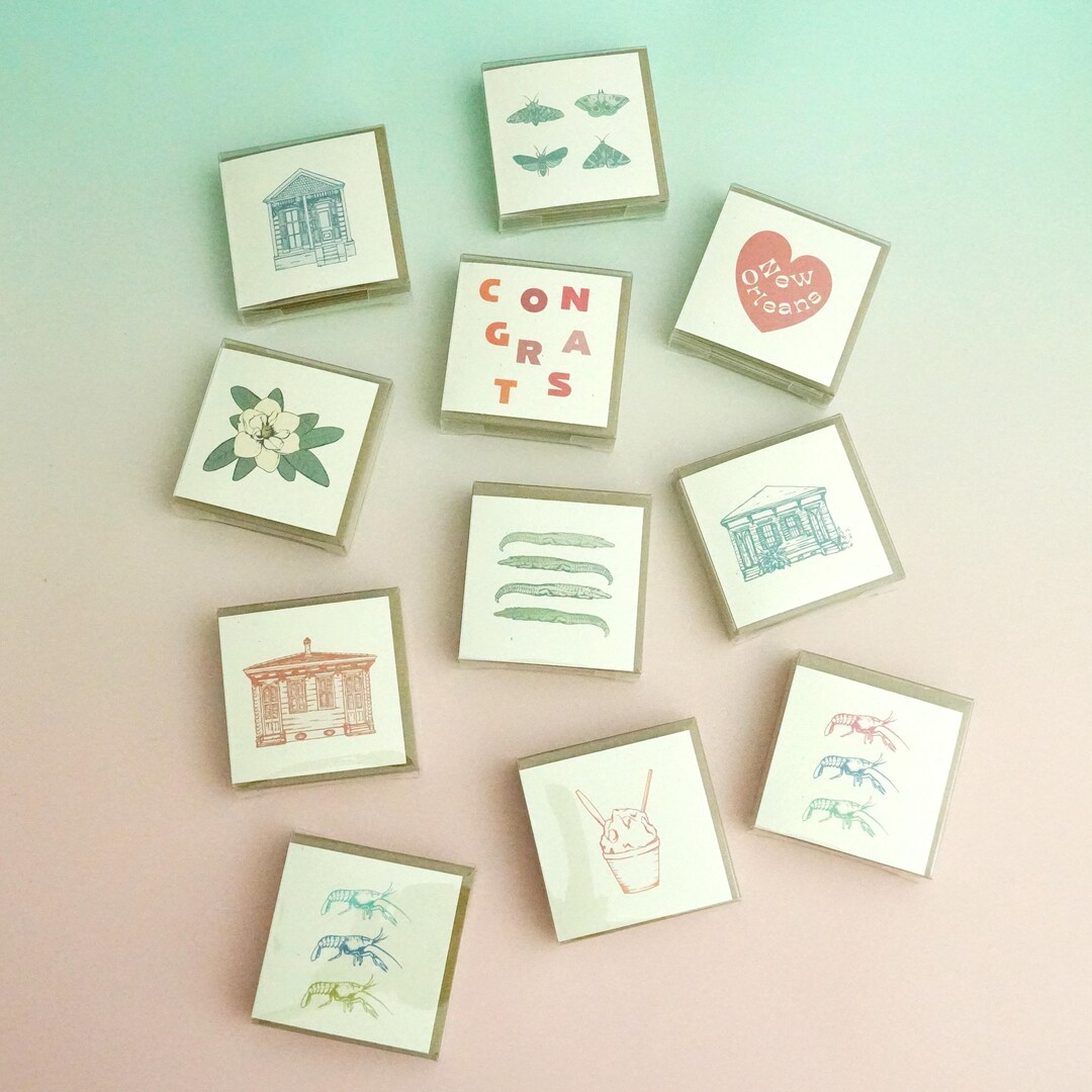 Mini Gift Cards Pack of 5 Mini Cards, Greeting Card, Square Cards ...