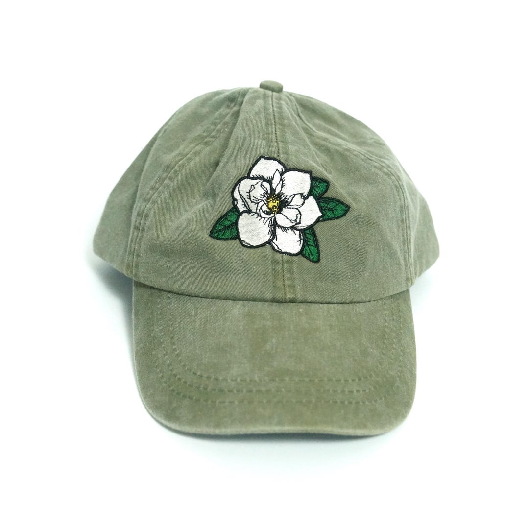 Magnolia Embroidered Hat, Gift, Cap, Birthday Gift, Flower Hat - Etsy