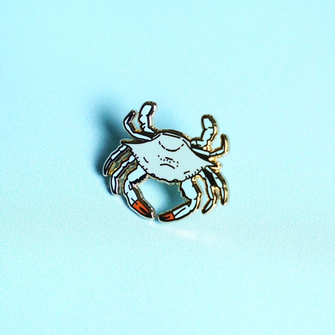 Blue Crab Enamel Pin: Gold Plated Seafood Gift - Etsy