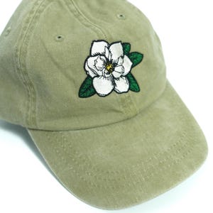 Magnolia Embroidered Hat, Gift, Cap, Birthday Gift, Flower Hat - Etsy