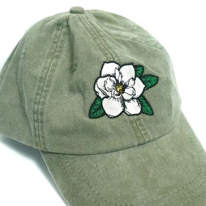 Magnolia Embroidered Hat, Gift, Cap, Birthday Gift, Flower Hat - Etsy