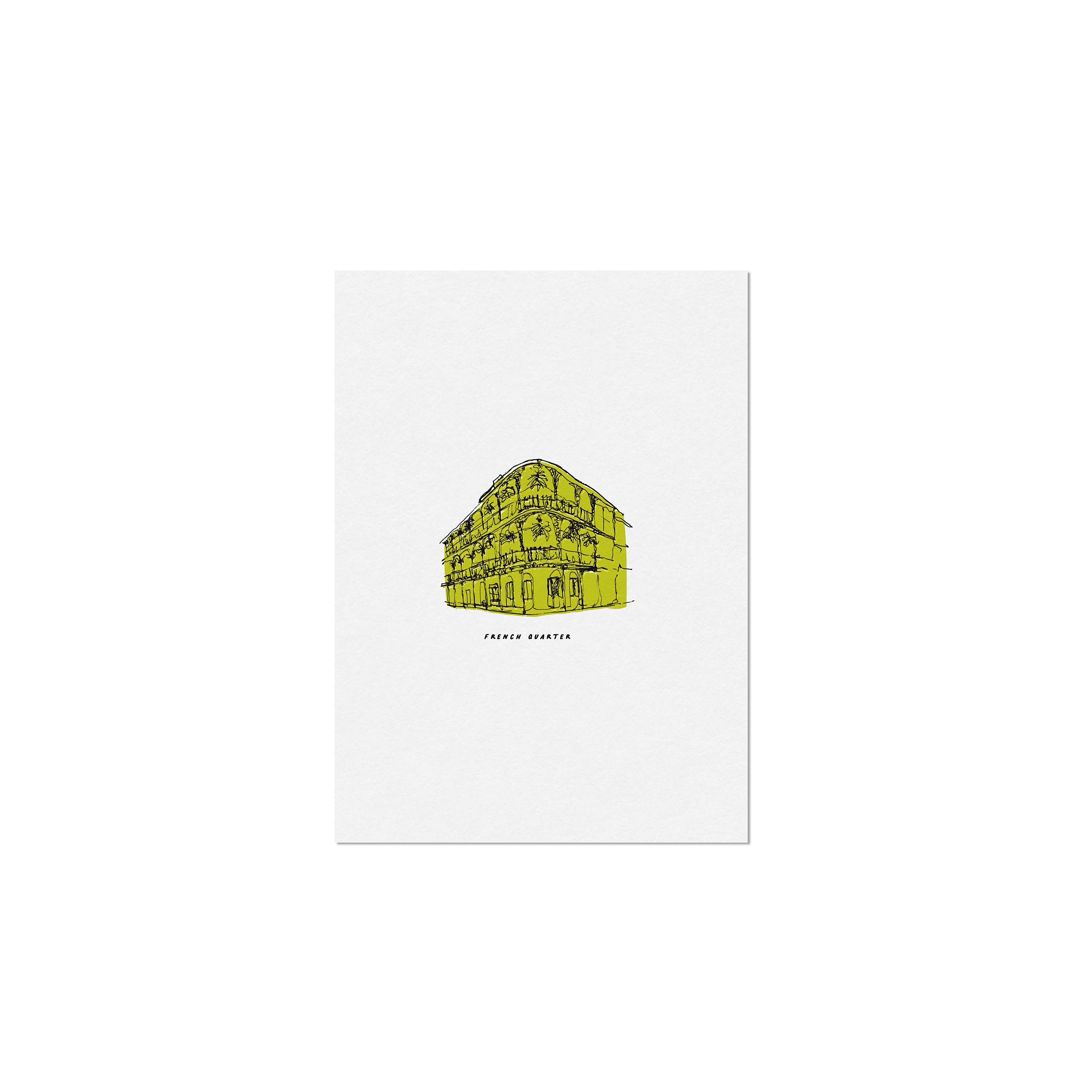 French Quarter Contour Drawing Mini 5x7 Art Print - Etsy