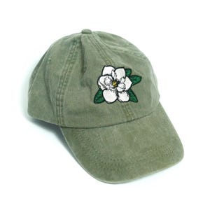Magnolia Embroidered Hat, Gift, Cap, Birthday Gift, Flower Hat - Etsy