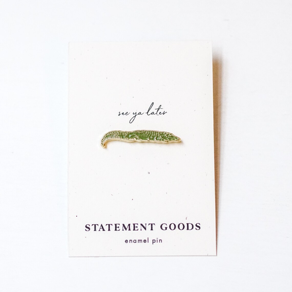 Alligator Gold Plated Enamel Pin - Etsy
