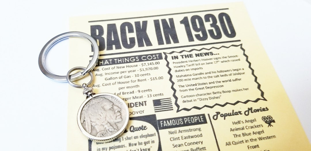 1930 1931 95th Birthday Gifts for Men 1931 Buffalo Nickel Key Chain ...