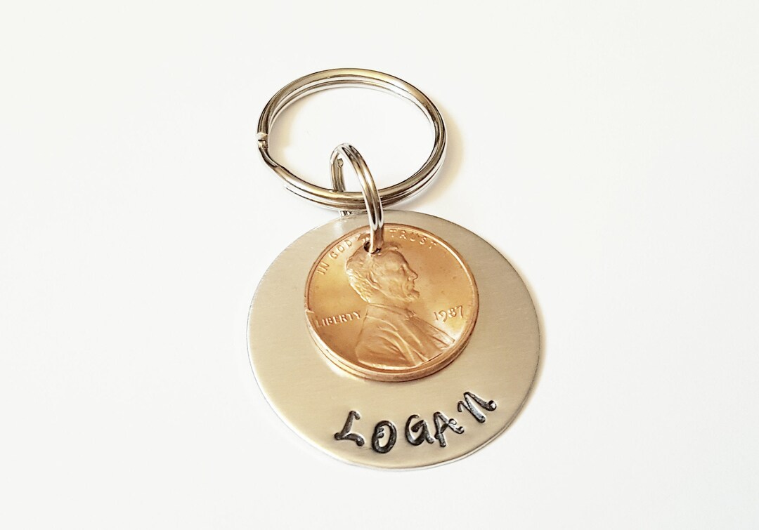 Personalized Penny Key Chain Keyring Anniversary Birthday Gifts for ...