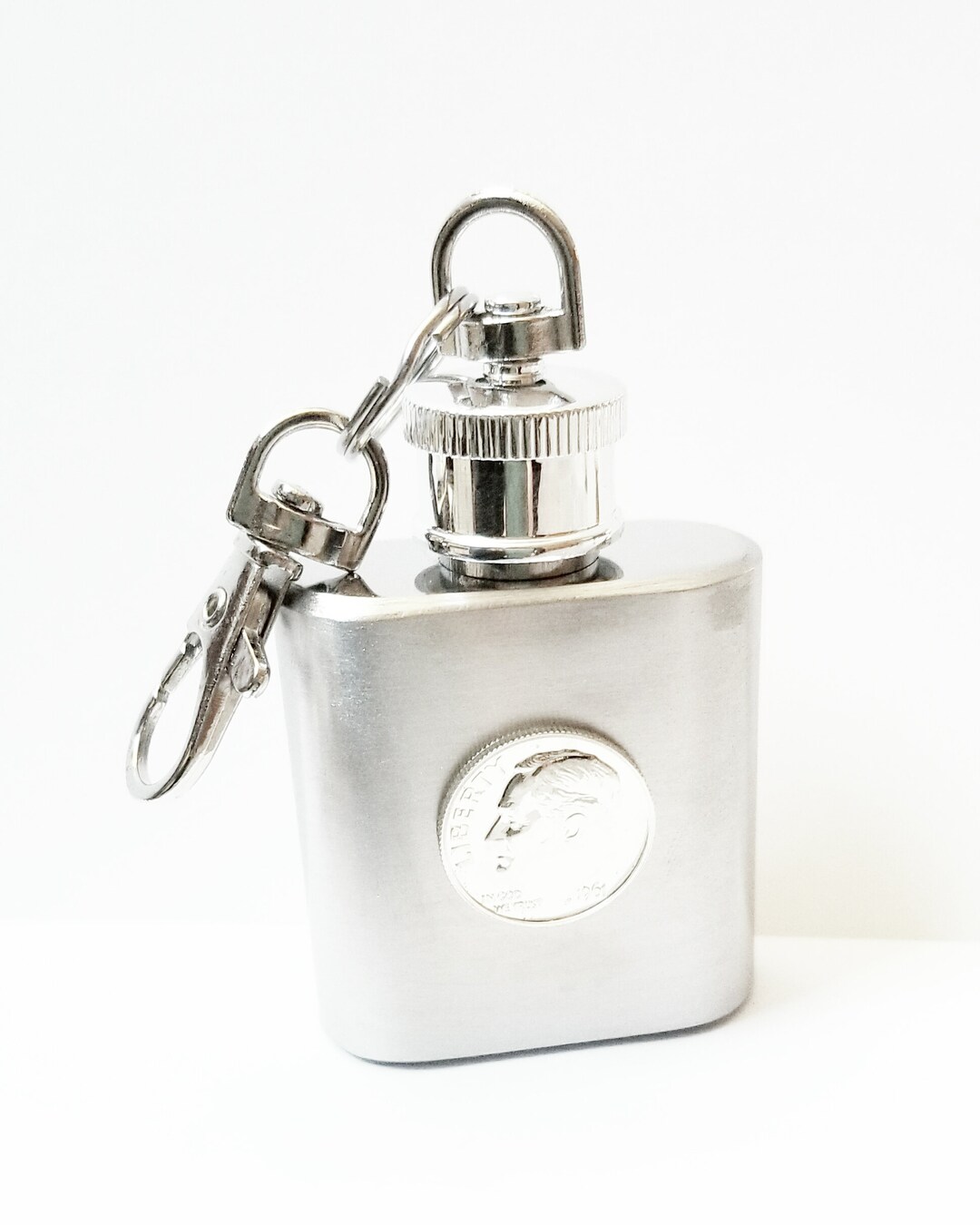 Stainless Steel Coin Flask Dime Gifts for Men Groomsmen Gifts for the ...