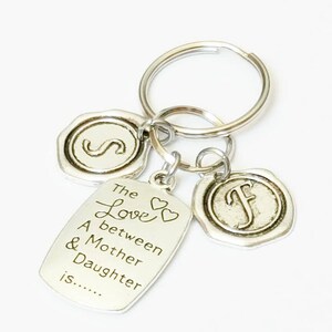 Mother Daughter Key Chain Mother's Day Birthday Coin Bezel Charms ...