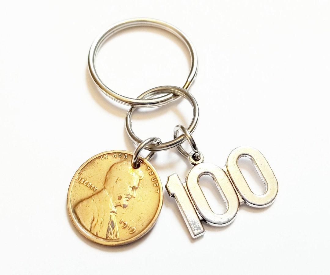 100th Birthday Gift 1924 1925 1926 Penny Keychain 100th Birthday Ideas ...
