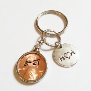 Penny Key Chain Key Ring Wedding Present Groomsmen Gift 1st Anniversary ...