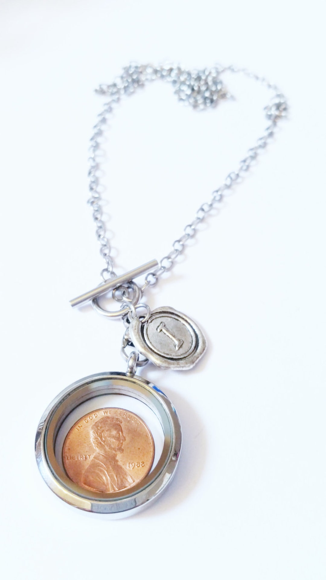 Penny Pendant Necklace, Living Floating Locket, Birthday Gifts for ...