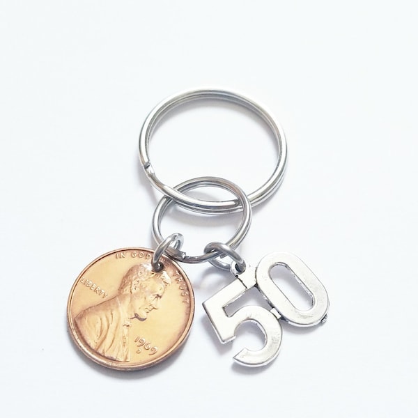 50th Birthday Key Chain - Etsy