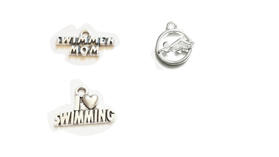 Swimming Charm Swimmer Freestyle I Love Swimming Swimmer Mom - Listing ...