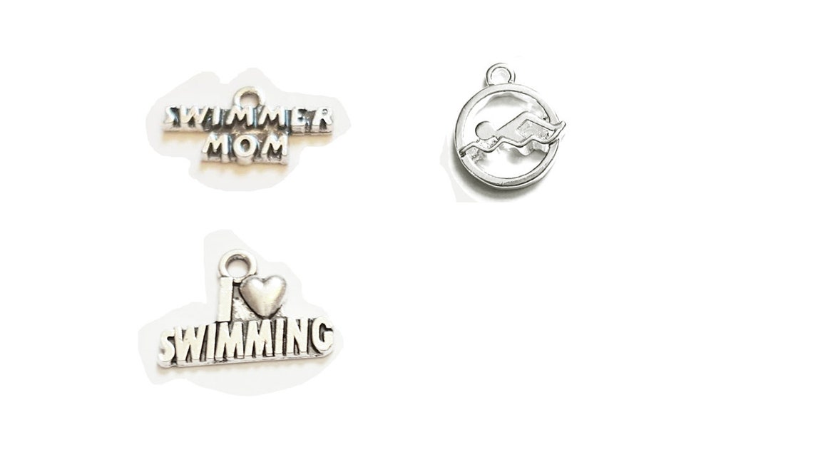 Swimming Charm Swimmer Freestyle I Love Swimming Swimmer Mom - Etsy