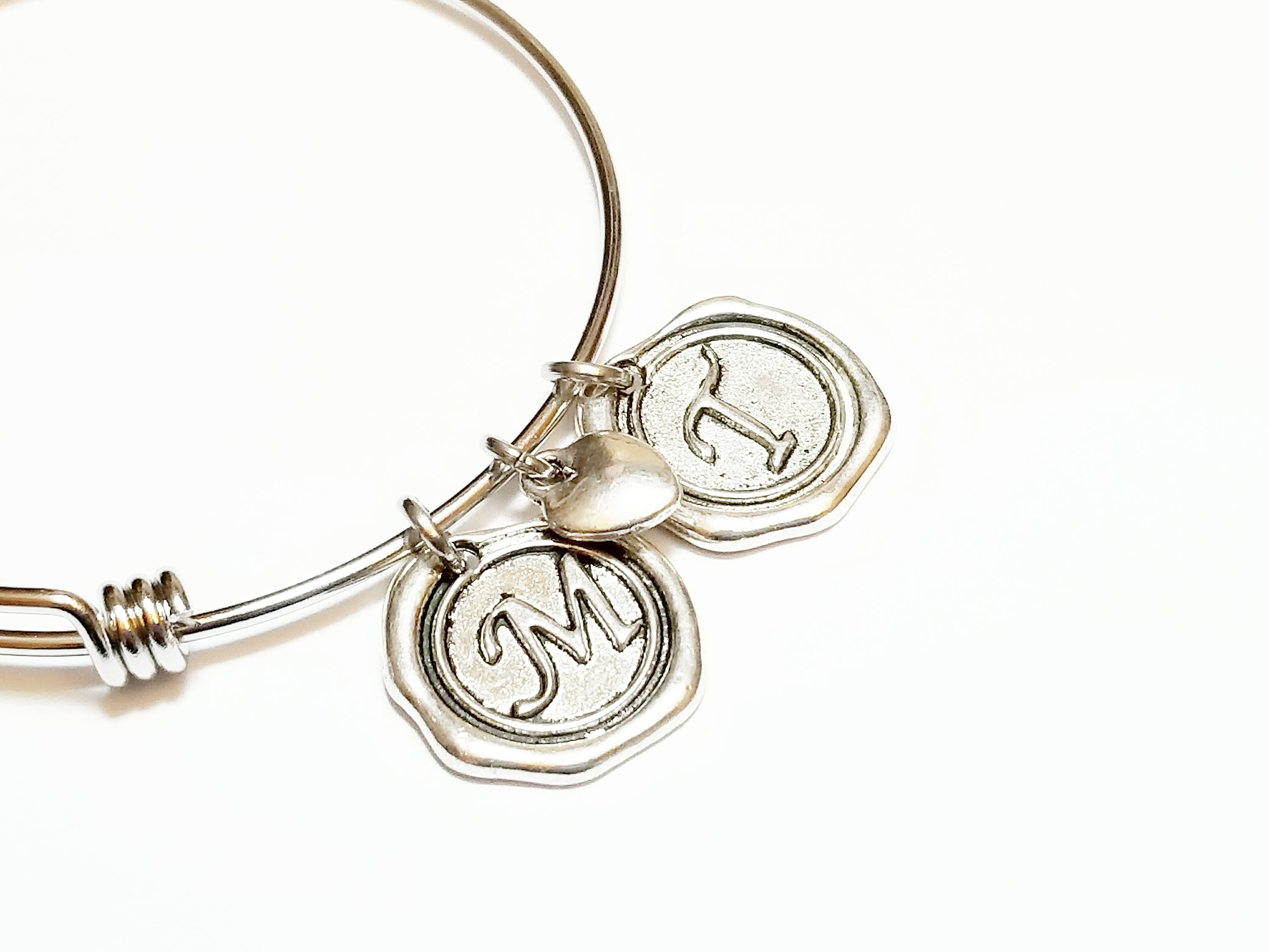 Happy Anniversary Gift US Dime Bracelet Expandable Bangle With Initial ...