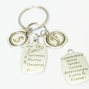Mother Daughter Key Chain Mother's Day Birthday Coin Bezel Charms ...