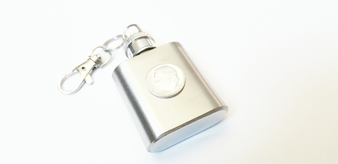 Stainless Steel Coin Flask Dime Gifts for Men Groomsmen Gifts | Etsy