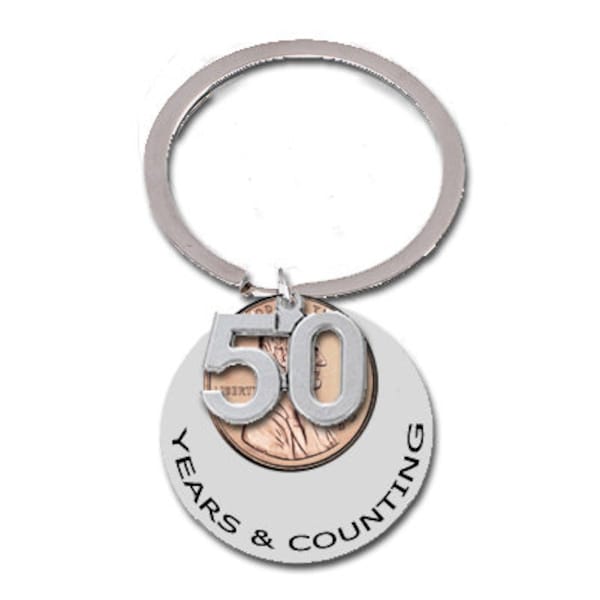 50th Birthday Key Chain - Etsy