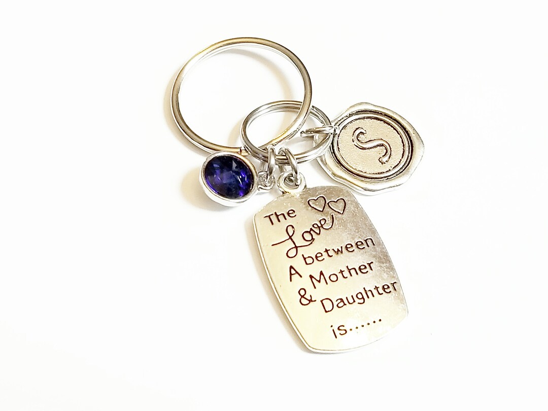 Mother Daughter Key Chain Mother's Day Birthday Coin Bezel Charms ...