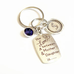 Mother Daughter Key Chain Mother's Day Birthday Coin Bezel Charms ...