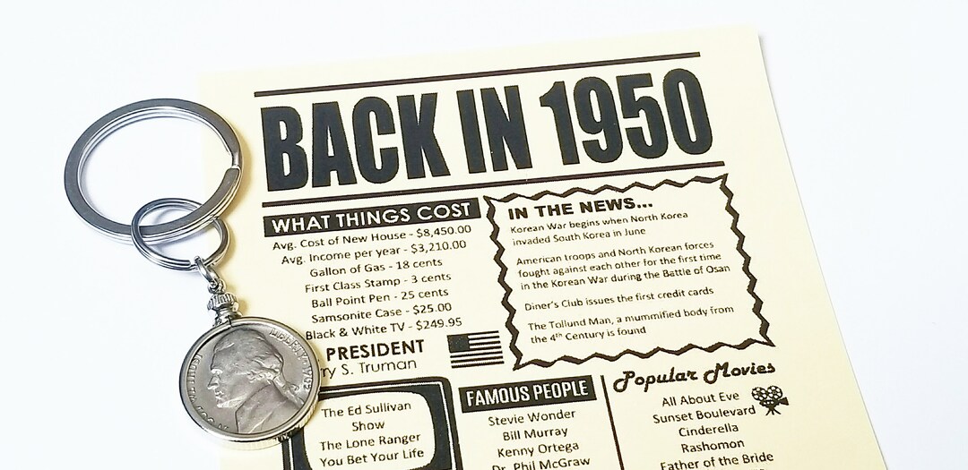1952 70th Birthday Gifts for Men 1951 1952 Nickel Key Chain Coin Born ...