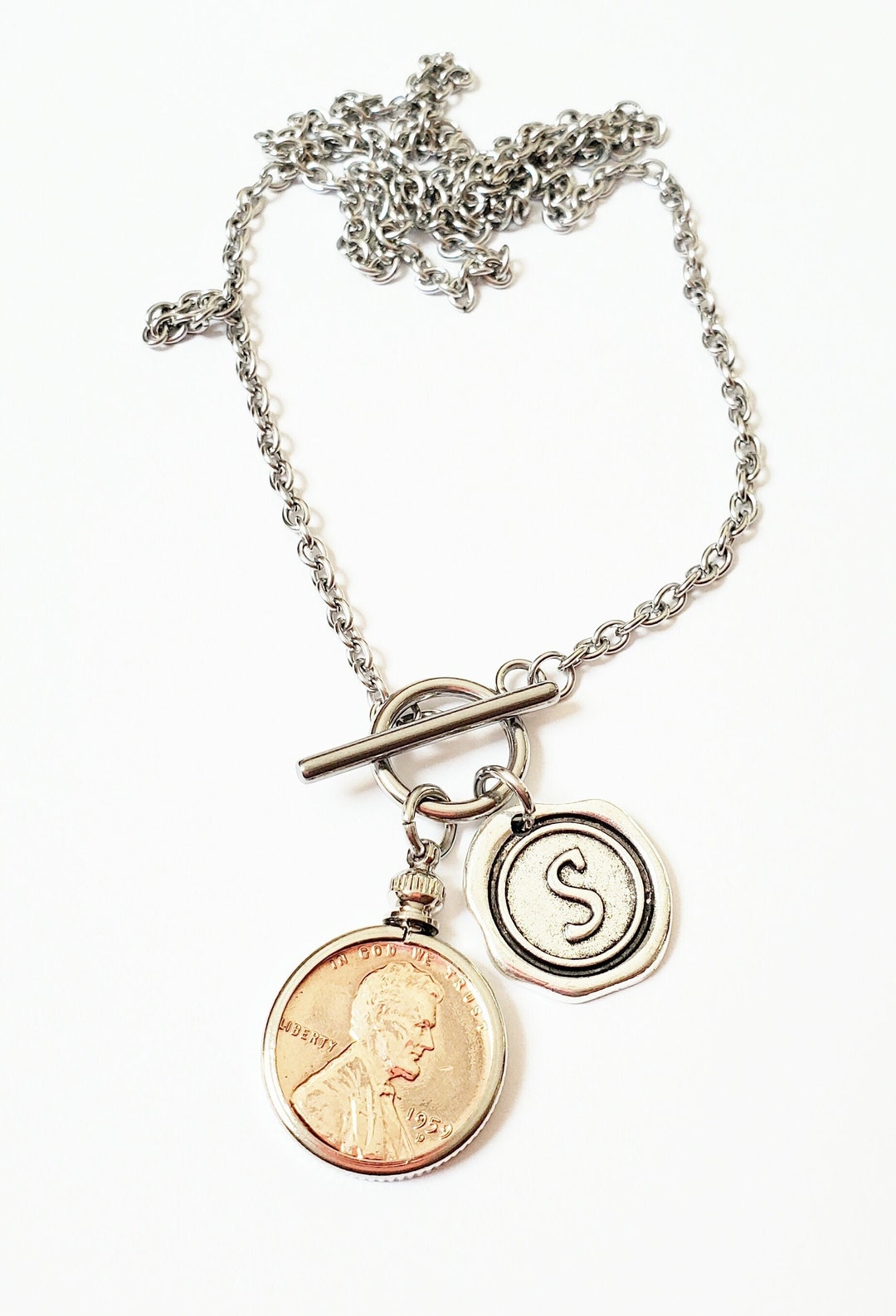 Penny Necklace US Penny Birthday Anniversary Pendant Memory Floating ...
