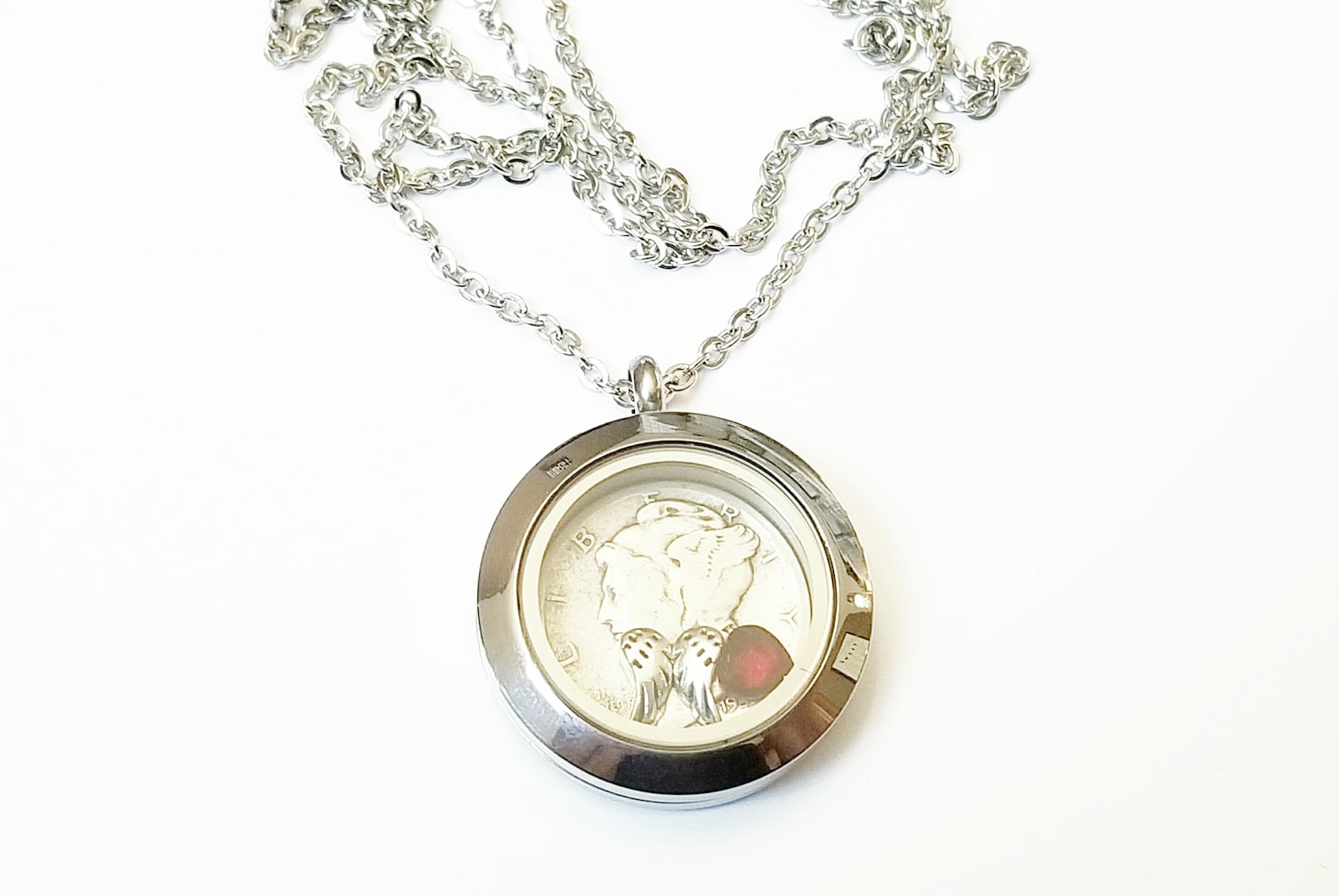 Dime Pendant Necklace Living Floating Locket Birthday Gifts - Etsy