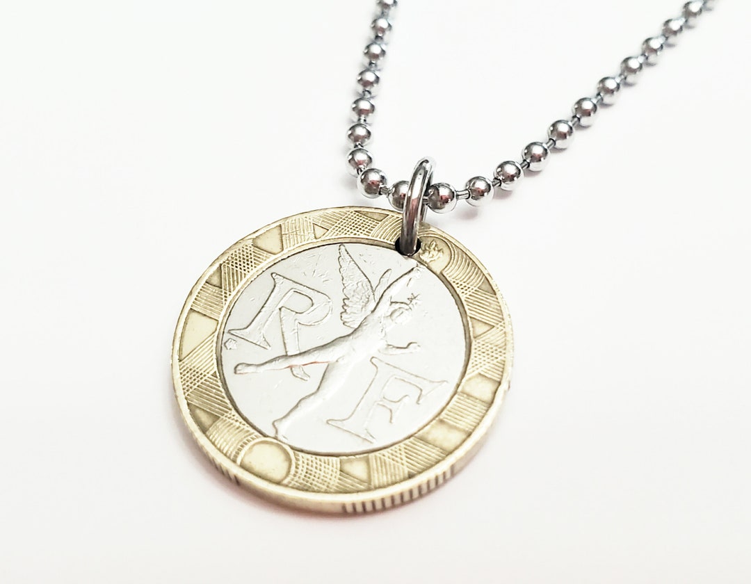French 10F Coin Necklace, Liberté, égalité, Fraternité, Liberty ...