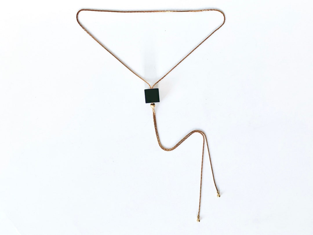 Black Cube Bolo | DEMURE Handmade Art Deco Bolo Tie Necklace, Square ...